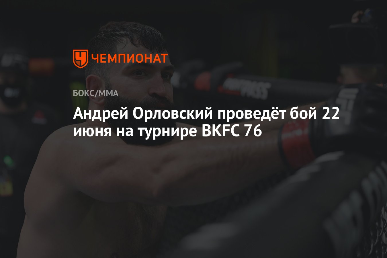Андрей Орловский проведёт бой 22 июня на турнире BKFC 76 - Чемпионат